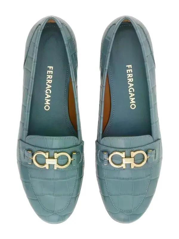 FERRAGAMO Gancini Ornament Moccasins - Blue
