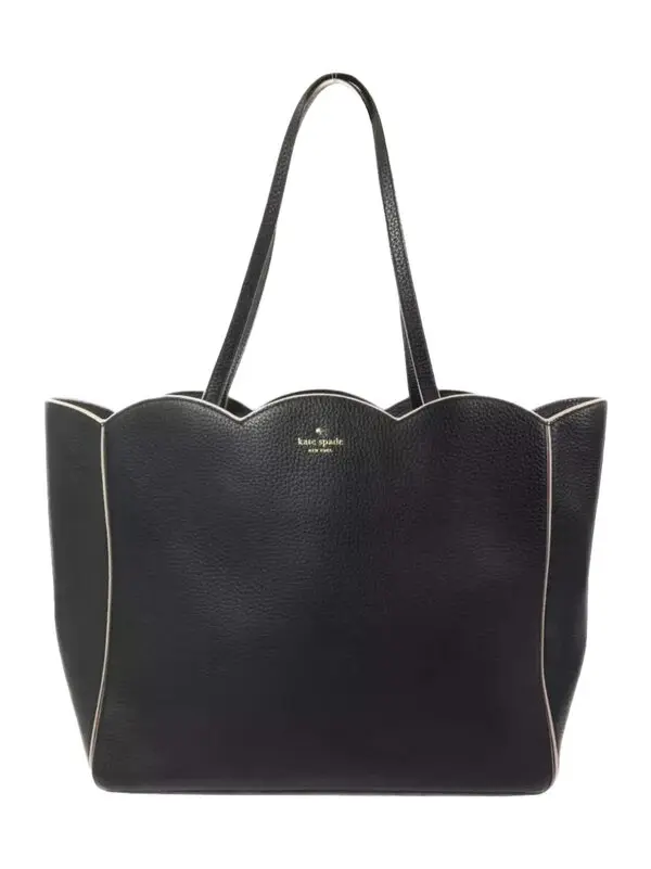 Kate Spade New York Scalloped Leather Tote Bag - Black