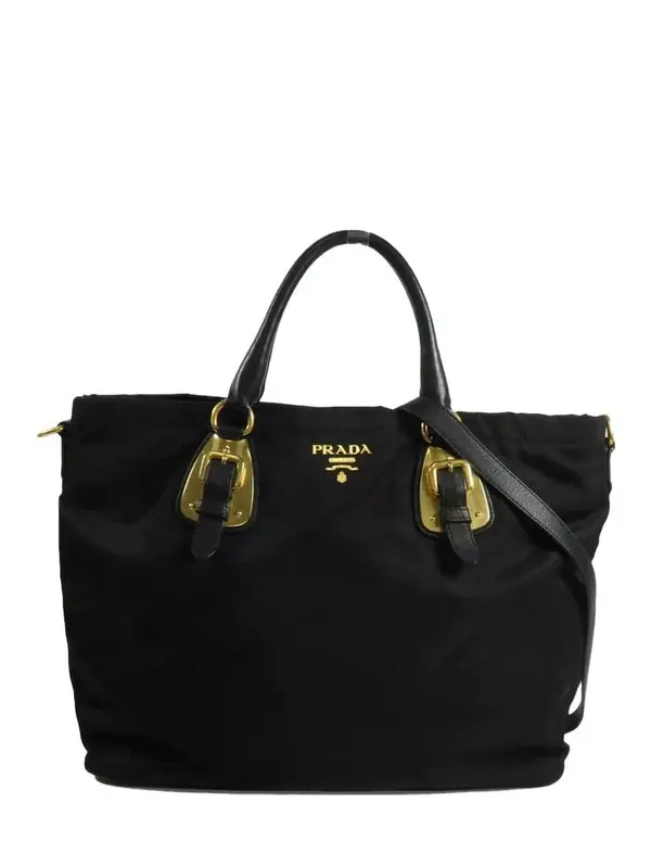 Prada Tessuto Gaufre Tote Bag - Black