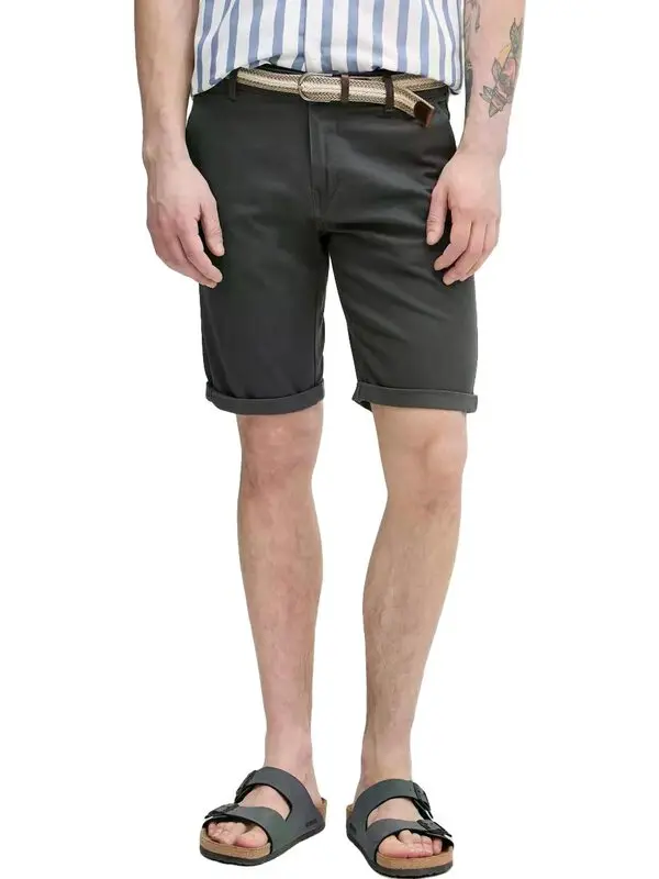 Lindbergh Belted Rolled-cuff Shorts - Grey