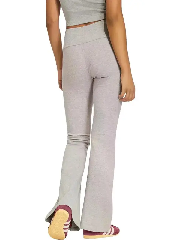 Adidas Essentials Logo-embroidered Flared Trousers - Grey