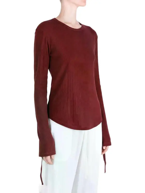 ANN DEMEULEMEESTER Dot Ribbed-knit Long-sleeve T-shirt - Red