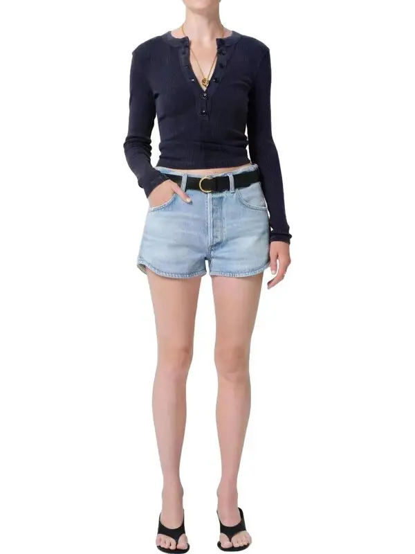 Citizens Of Humanity Abita Mid-rise Denim Shorts - Blue