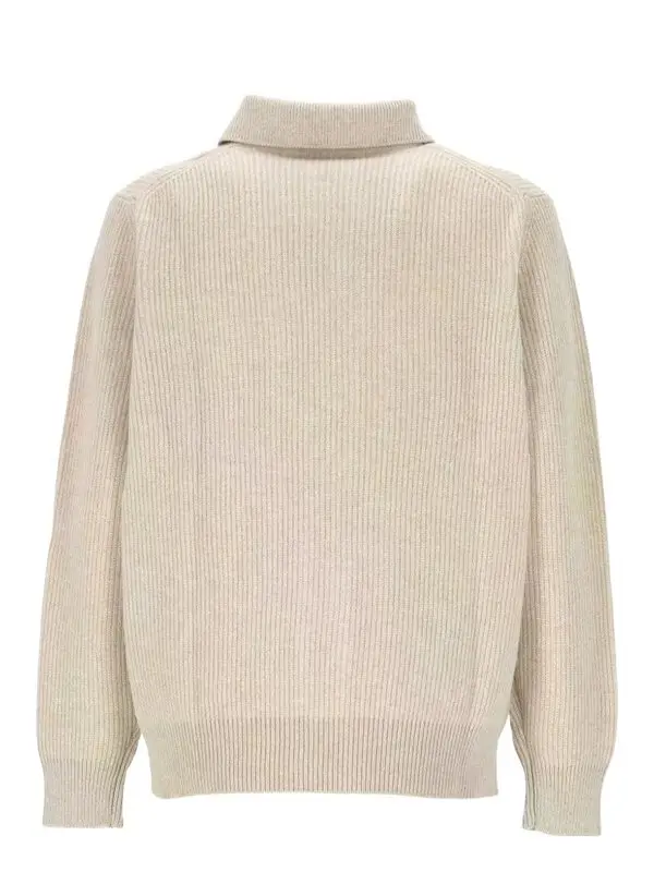 LARDINI Ribbed-knit Cardigan - Neutrals