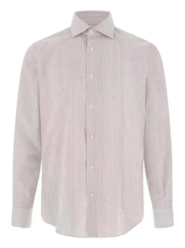 Boggi Milano Shirt Striped Cotton Non-iron Slim Fit - Red