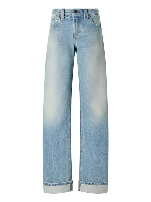 Khaite Karo Mid-waist Wide-leg Jeans - Blue