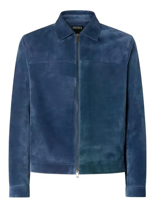 Zegna Light Suede Blouson - Blue