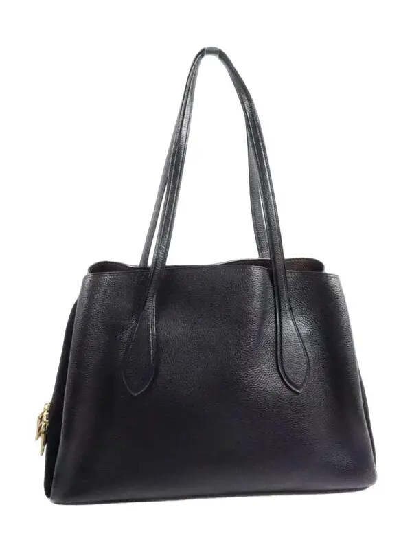 COACH VINTAGE Turn-lock Leather Shoulder Bag - Black