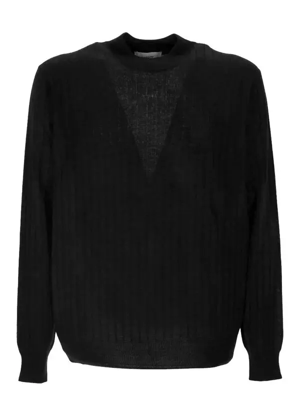 LARDINI Ribbed-knit Sweater - Black