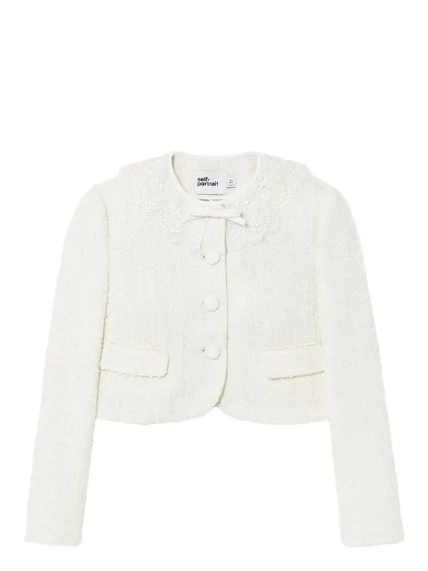 SELF-PORTRAIT Boucle Lace Collar Jacket - Multicolor