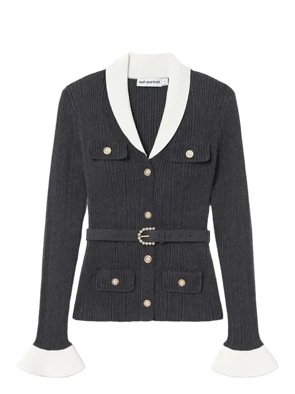 SELF-PORTRAIT Knit Cardigan - Multicolor