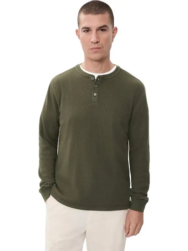 Vuori Waffle Henley - Olive