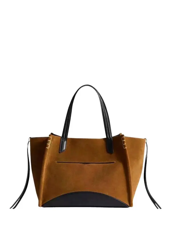 JW Anderson Loafer Cabas Suede Contrast-panel Tote Bag - Brown