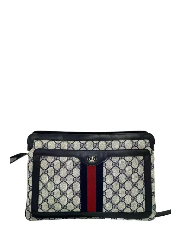 Gucci 1970-1980 Gg Supreme Web Ophidia Crossbody Bag - Grey