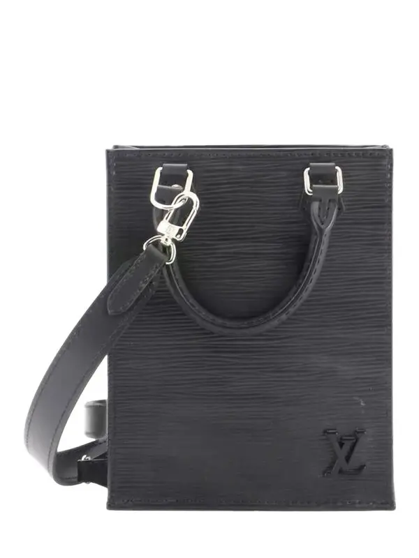 LOUIS VUITTON Petit Sac Plat Bag Epi Leather Crossbody Bag - Black