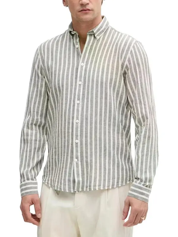 LINDBERGH Striped Button-down Shirt - Green