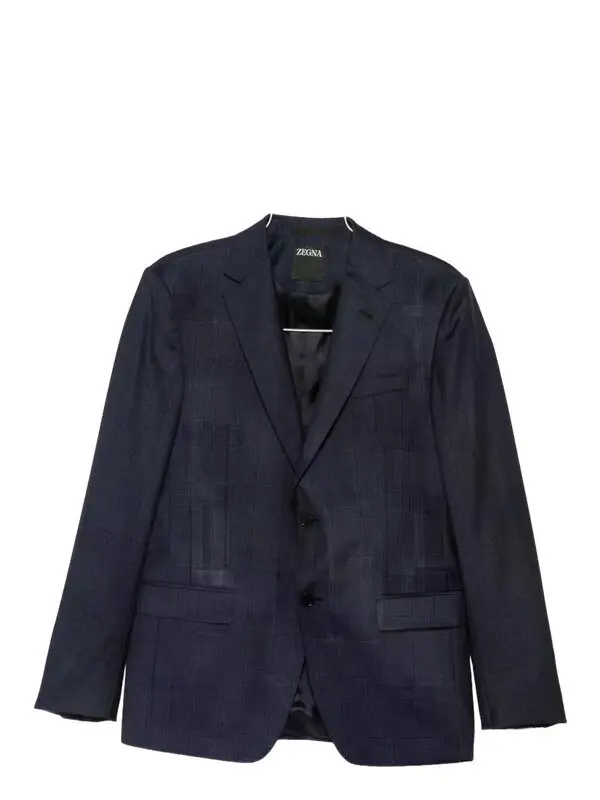 Zegna Prince Of Wales Check Suit - Blue