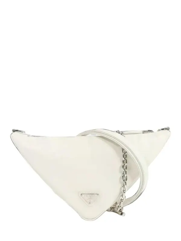 Prada Triangle Shoulder Bag - White