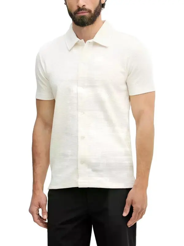 Lindbergh Waffle-knit Short-sleeve Shirt - Neutrals