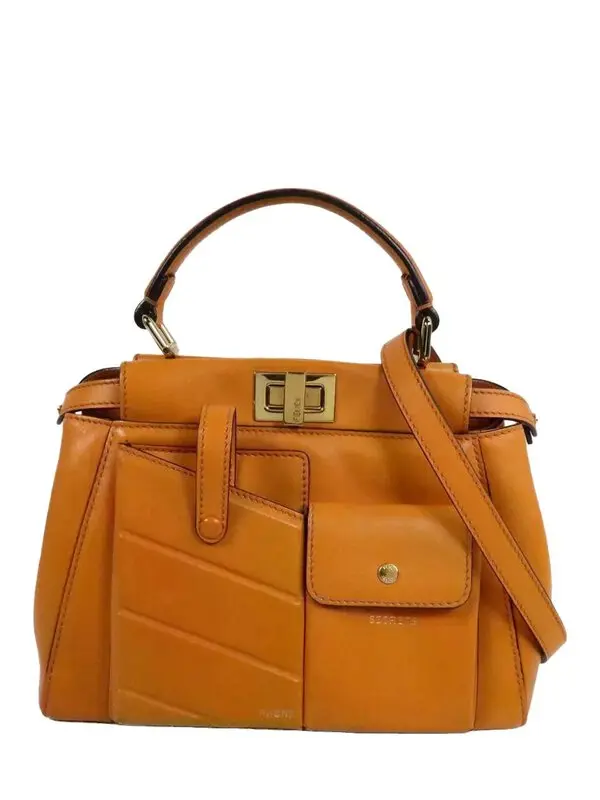 Fendi Mini Peekaboo Pocket Tote Bag - Orange