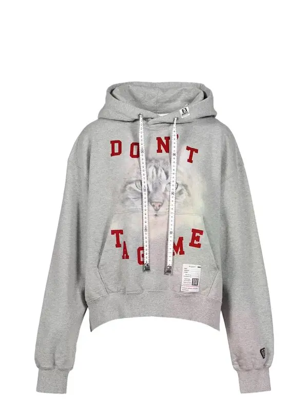 Mihara Yasuhiro Cat-printed Hoodie - Grey