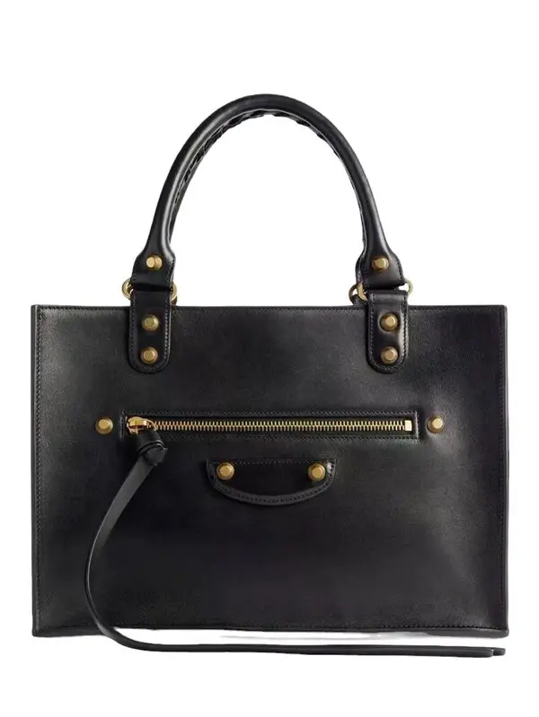 Balenciaga Medium Le City Sleek Leather Tote Bag - Black