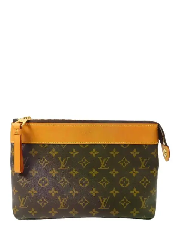 LOUIS VUITTON Monogram Archive Pochette Voyage Souple Clutch Bag - Brown