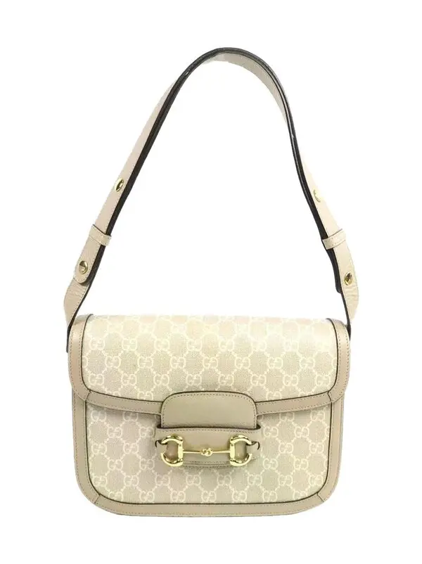 Gucci Medium Horsebit 1955 Gg Supreme Shoulder Bag - Neutrals