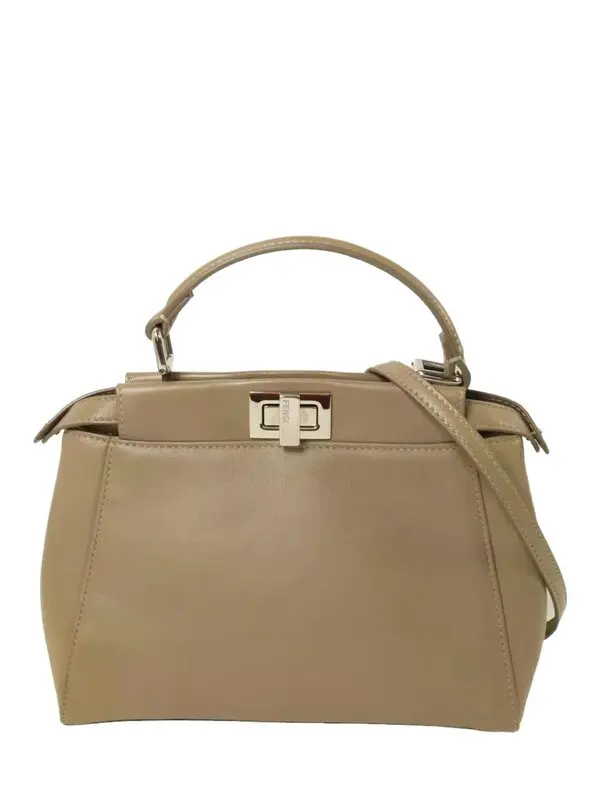 Fendi Peekaboo Leather Shoulder Bag - Brown