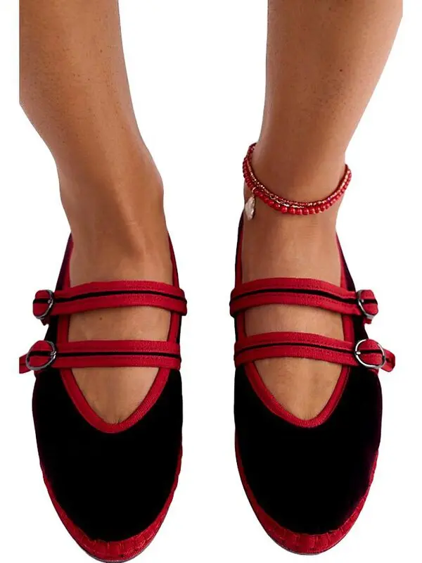 FLABELUS Claire Mary Janes - Garnet
