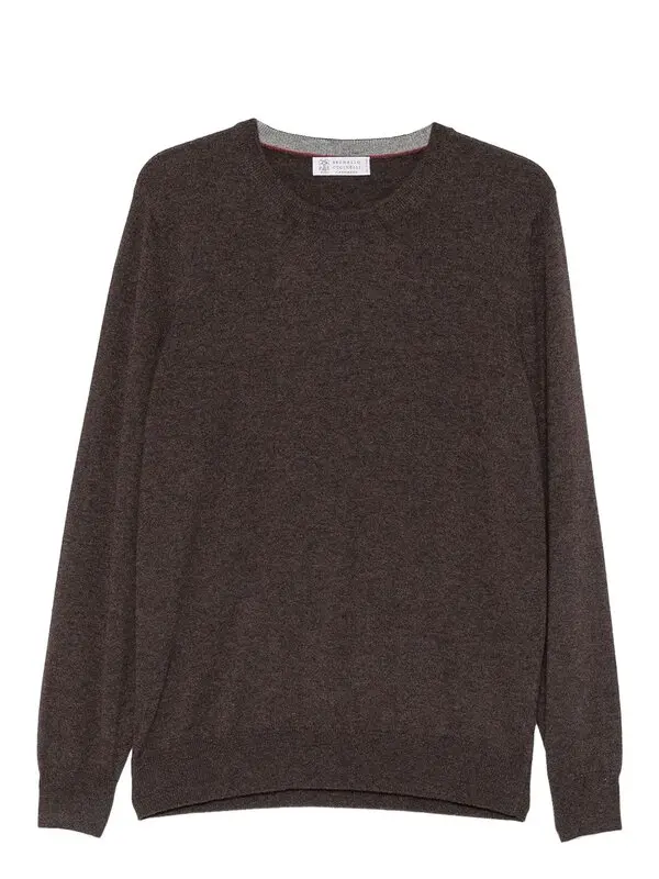 Brunello Cucinelli Cashmere Crew Neck Sweater - Brown