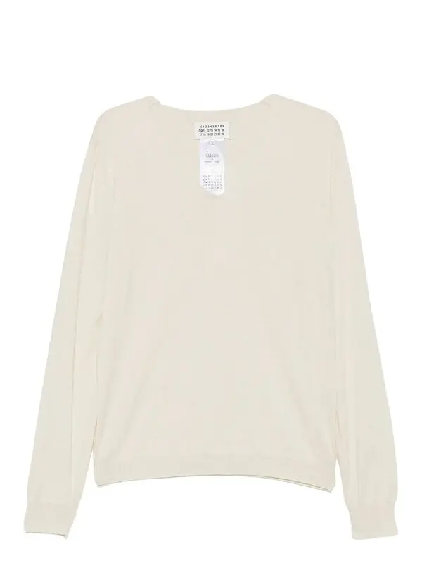 MAISON MARGIELA Maglia In Cotone Con Scollo A V - Multicolor