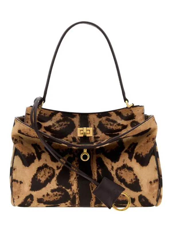 Balenciaga Printed Calf Hair Rodeo Handbag - Multicolor