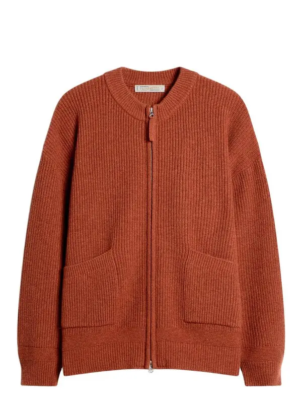 FRIZMWORKS Wool Deck Zipup Cardigan - Brick