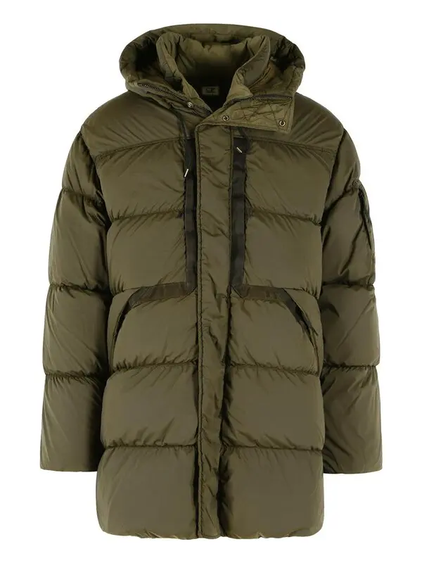 C.P. COMPANY Long 'nycra-r' Down Jacket - Green