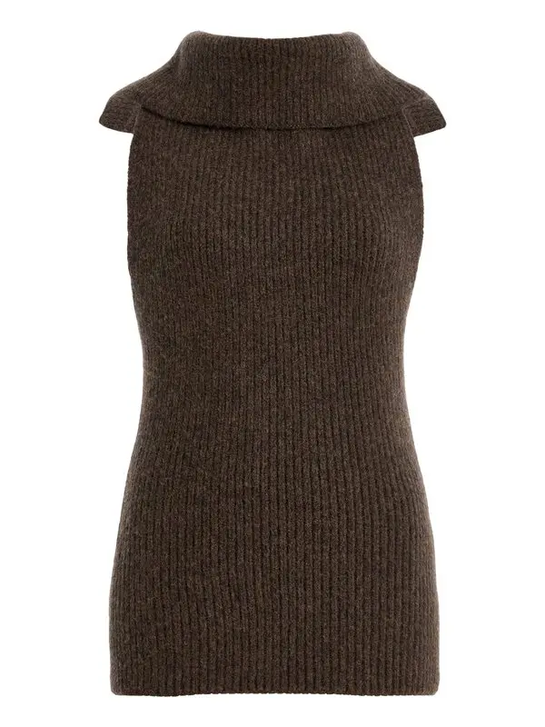 Ossou Isla Wool Tank Top - Brown