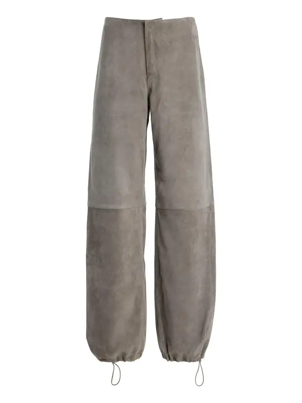 Still Here Sport Suede Mid-rise Wide-leg Jeans - Grey