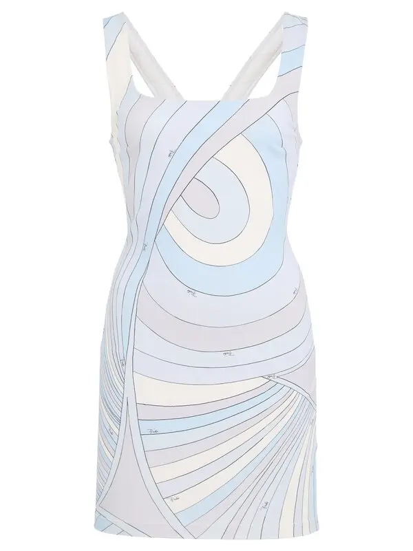 Emilio Pucci Printed Jersey Mini Dress - Blue