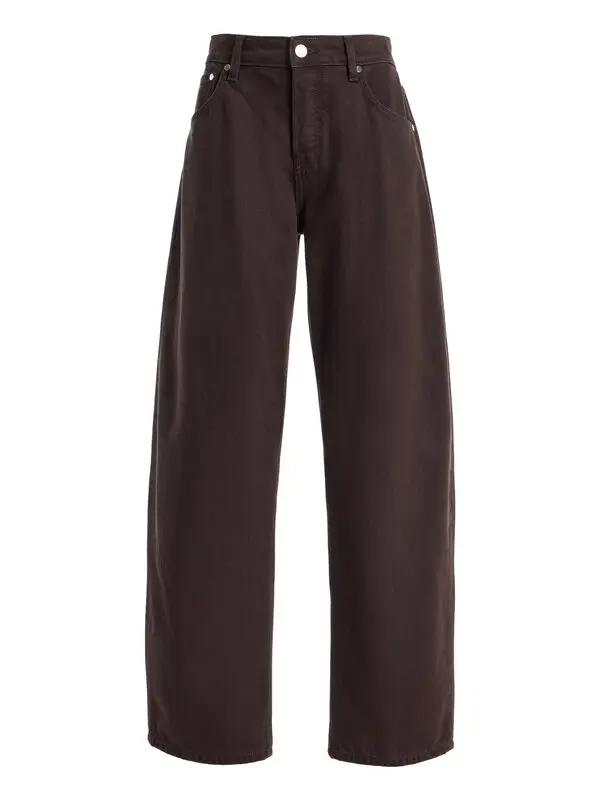 EB DENIM Shifter Rigid Mid-rise Bowed-leg Jeans - Brown