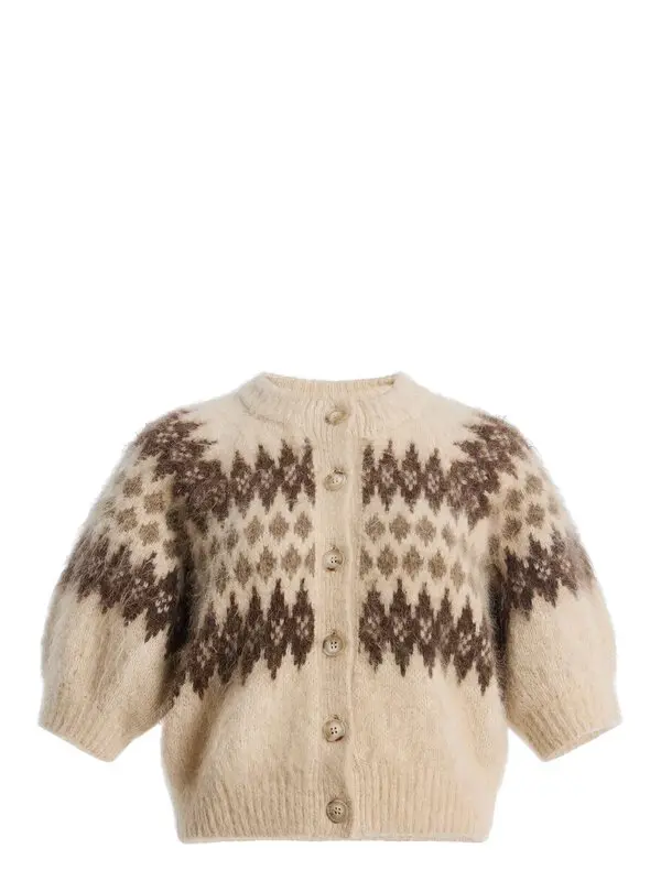 Citizens Of Humanity Molly Puff-sleeve Fair Isle Knit Cardigan - Neutral