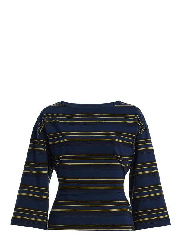 EB DENIM Douglas Striped Stretch-cotton Top - Navy