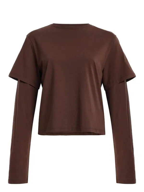 Still Here 2tee Cotton T-shirt - Brown