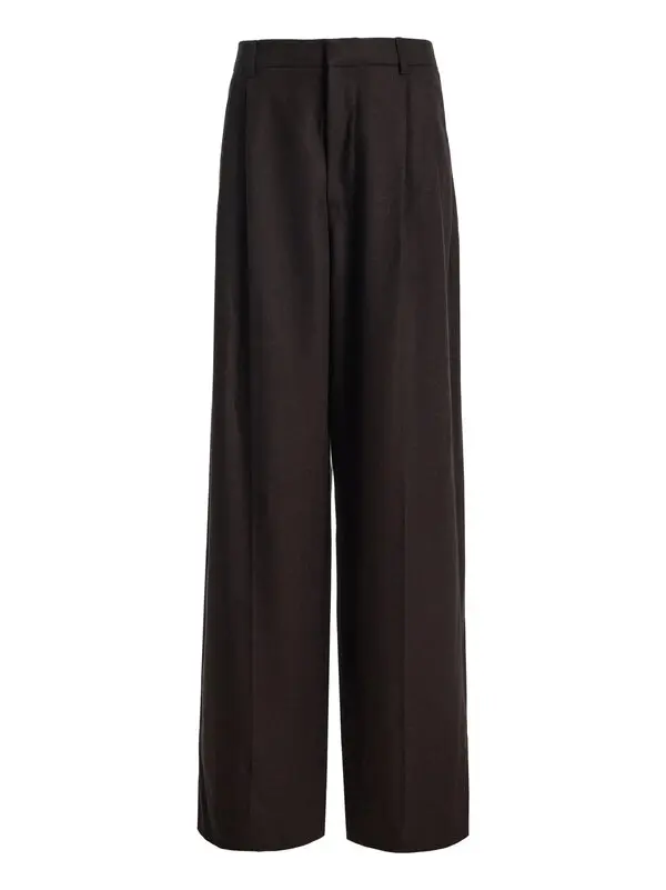 AGOLDE Sathia Felted Wool Wide-leg Pants - Brown
