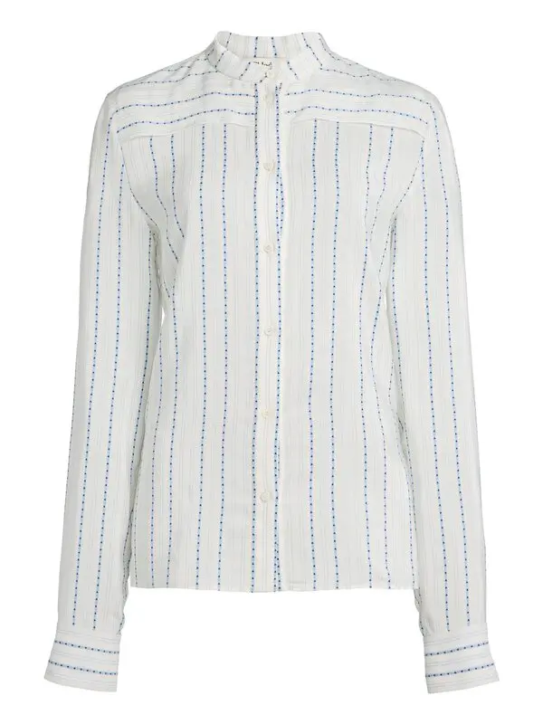Chloé Embroidered Silk-blend Shirt - White