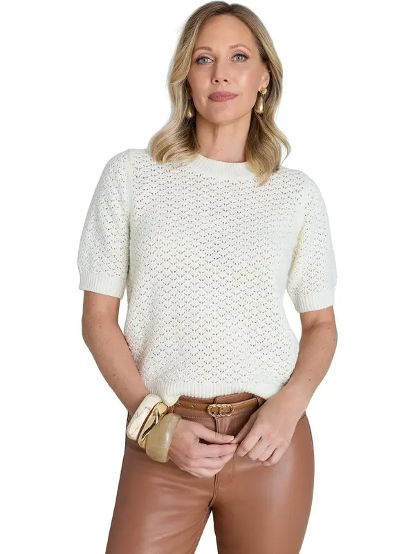 THE NOLI SHOP Marian Knit Top - Pearl
