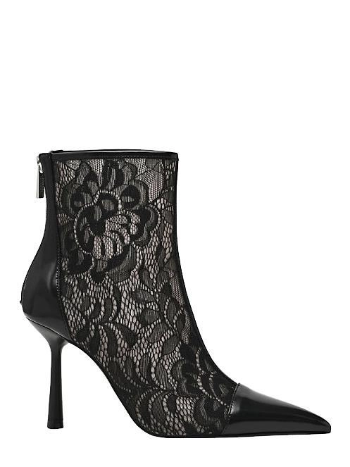 Steve Madden Arlette Lace Heeled Ankle Boots - Black