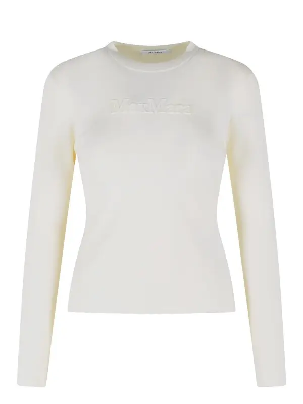 Max Mara Manto' Wool Yarn Sweater - White