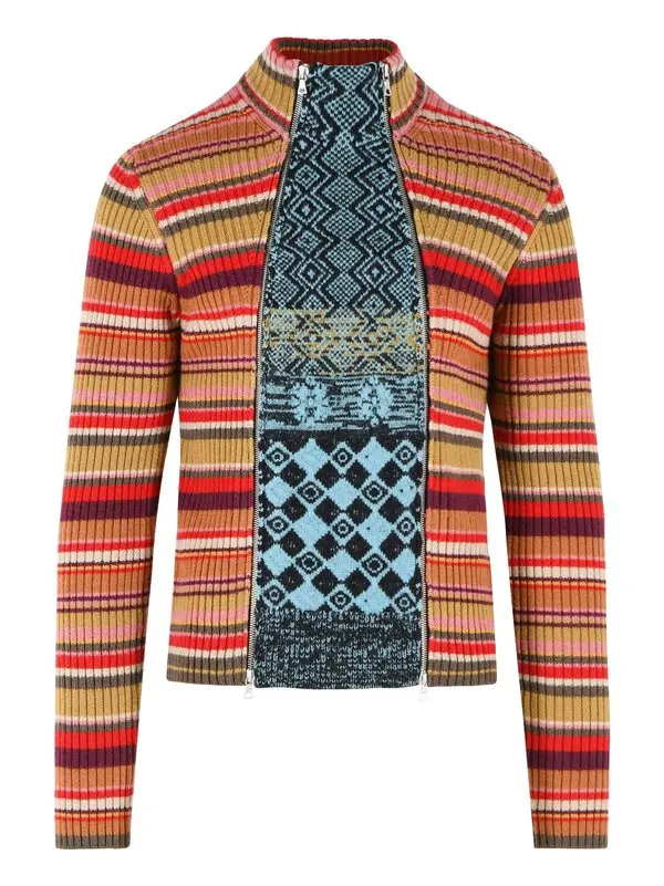 Dries Van Noten Macau' Multi Wool Sweater - Red