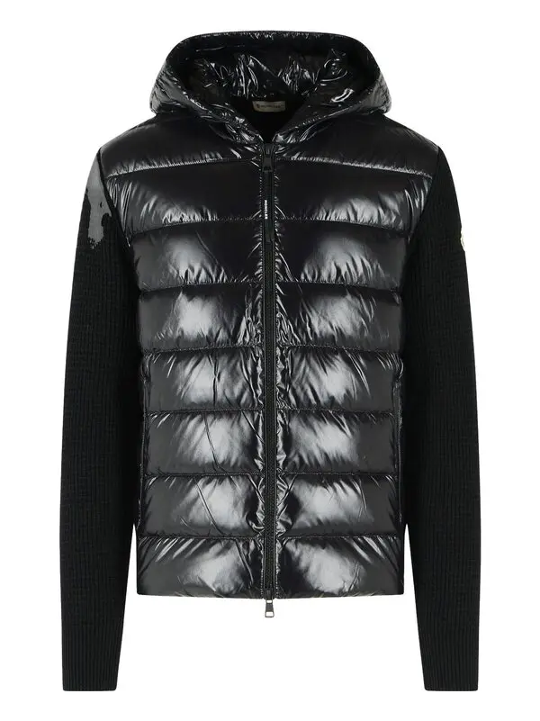 Moncler Tricot' Virgin Wool Cardigan - Black