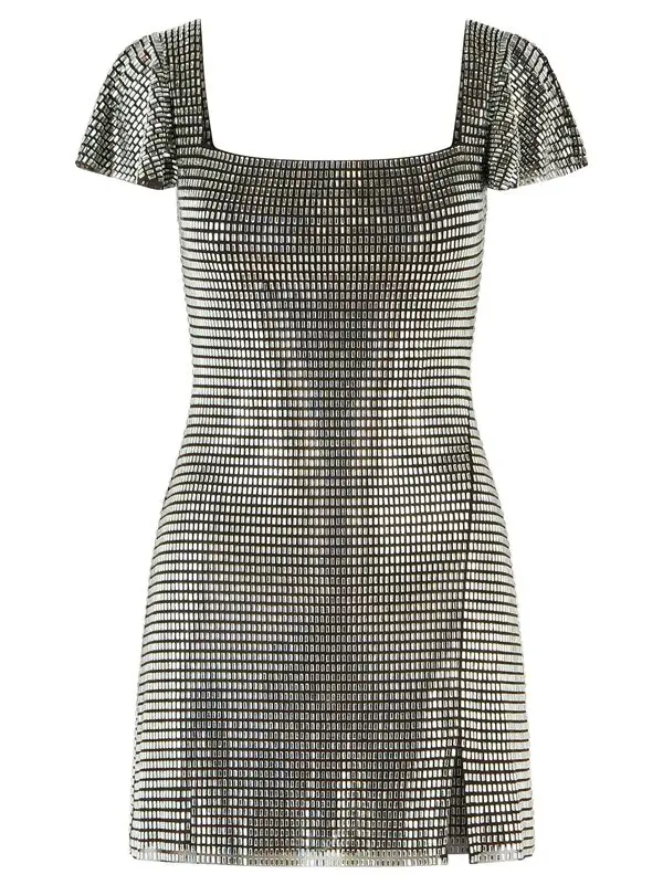 SELF-PORTRAIT Mini Dress In Grey Polyester - Gray